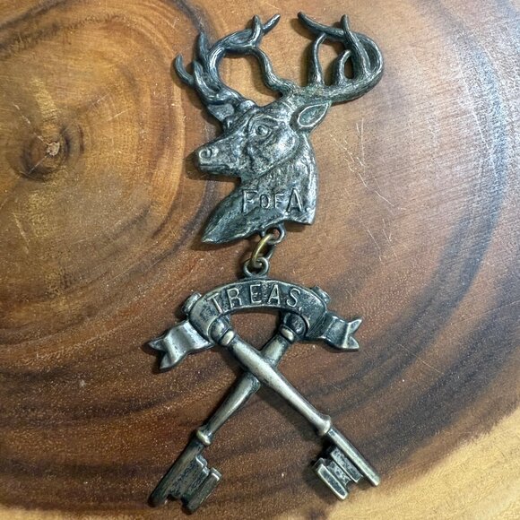 Other | Antique Fofa Foresters Of America Elk Head Pin Wtres Emblem ...